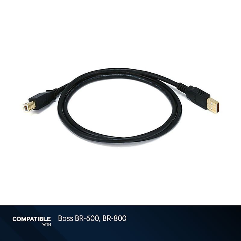3-foot Black USB 2.0 Cable for Boss BR-600, BR-800 | Reverb