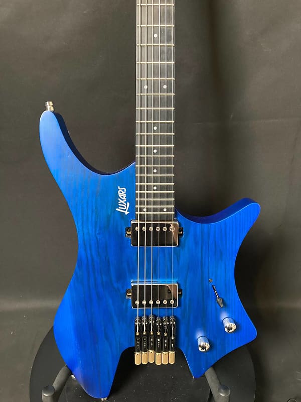Luxars S-G62 Electric Headless Guitar Blue Ash | Reverb