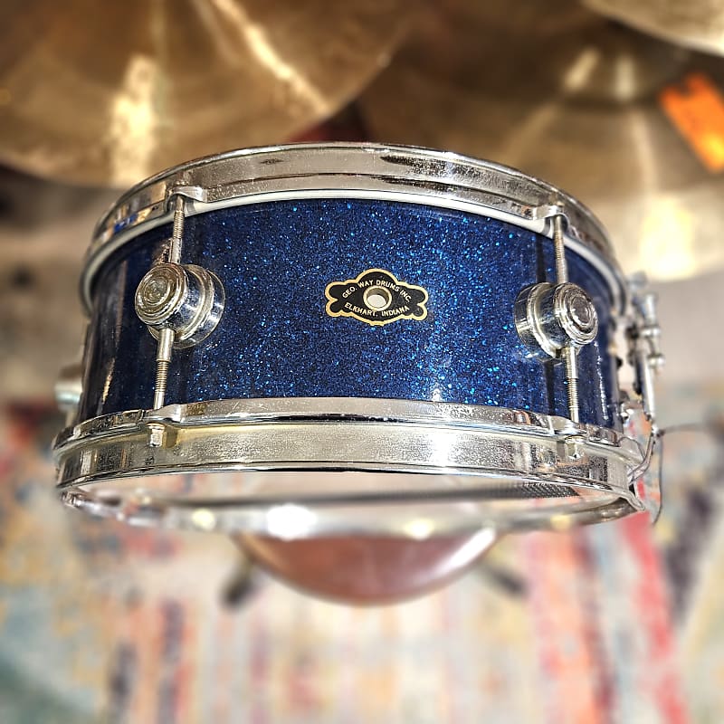 George Way 14x5.5" Aristocrat 6-Lug Snare Blue Sparkle 1960s | Reverb