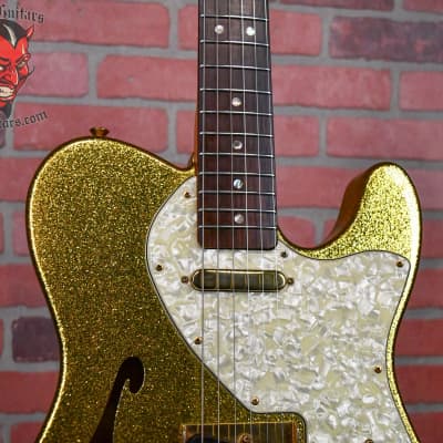 Fender USA Custom Shop Thinline Telecaster Gold Sparkle 1990 | Reverb