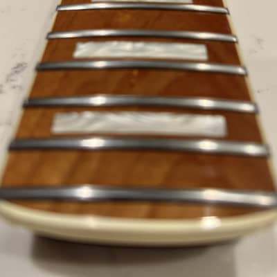 Strat style roasted maple neck with block inlays 22 fret - | Reverb