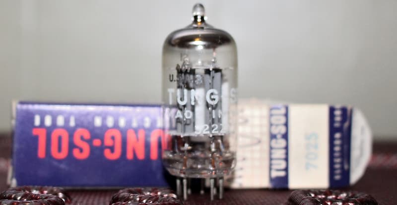 TUNG SOL 7025 USA 12AX7 LONG PLATE HALO GETR NOS NIB MINTY | Reverb