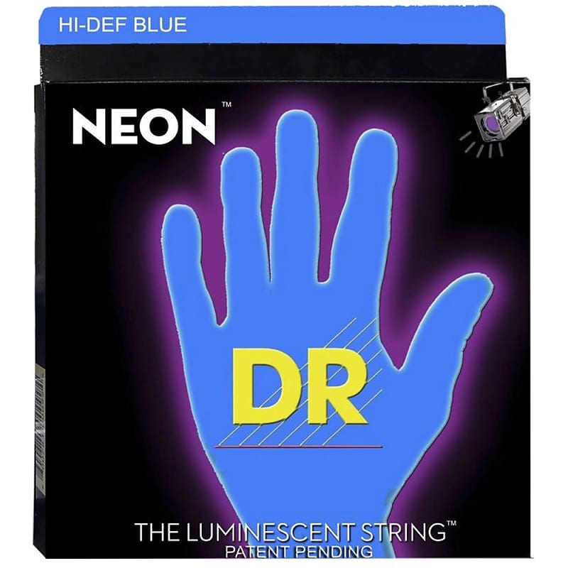 DR Strings Hi-Def Neon Blue Colored Bass Strings: 6-String | Reverb