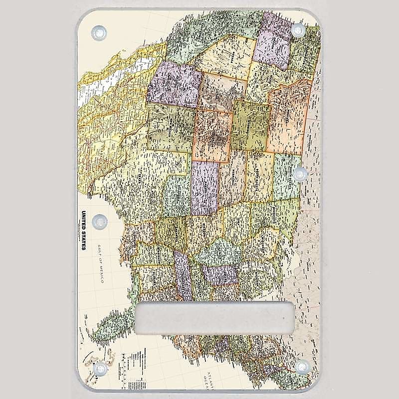 Graphical Tremolo Cover Fender Stratcaster Strat Map USA 1 | Reverb