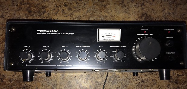 Realistic MPA-95 100 Watt P.A. Amplifier 1990s Black | Reverb