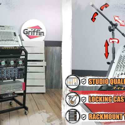 Rack Mount Cart Stand Rolling Studio Mixer Gear Pro Audio IT | Reverb