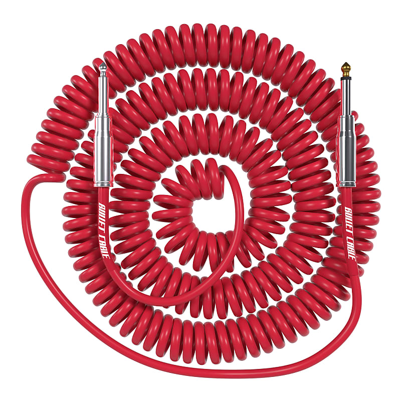 Bullet Cable 30′ Silent Red Coil Cable | Reverb