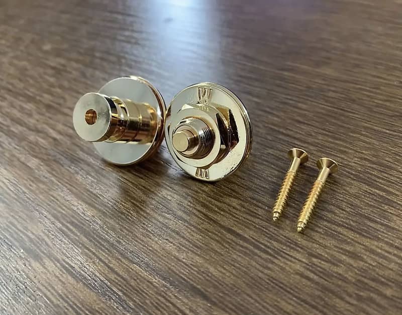 Warwick 2 Piece Bass Guitar Strap Lock Buttons in Gold | Reverb UK