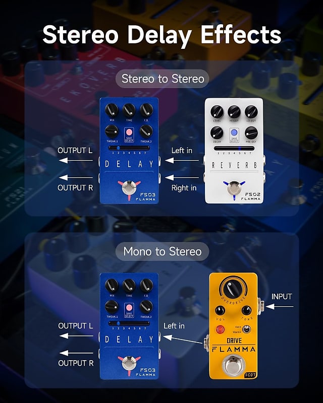 FLAMMA FS03 Electric Guitar Delay Effects Pedal with Looper | Reverb