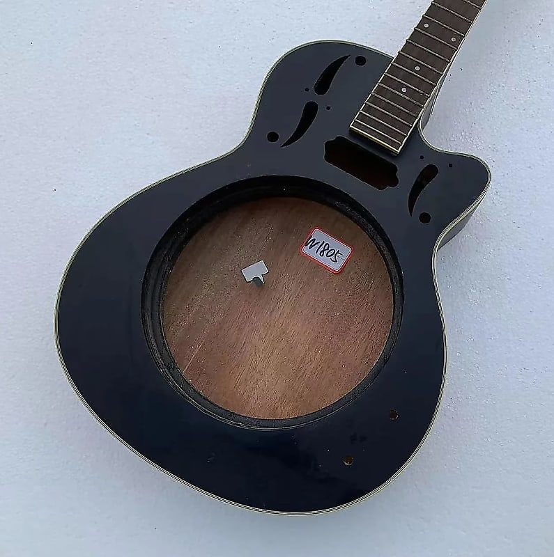 Black Electric Dobro Guitar Body with Maple Neck and Roswood | Reverb