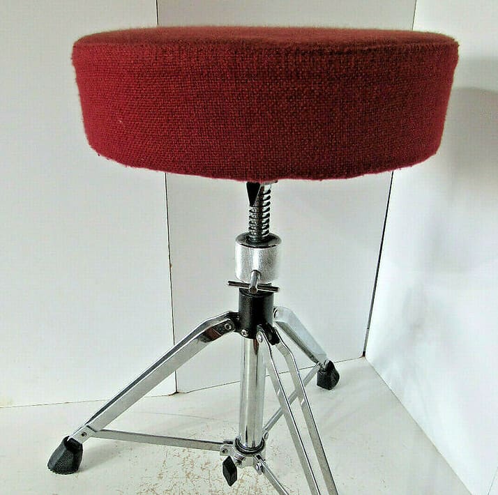 Sonor Vintage Drum Throne / Stool with red cloth top | Reverb