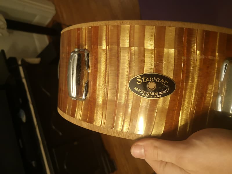 Stewart 14x5.5 made in Japan snare shell 60s - unique wrap, | Reverb