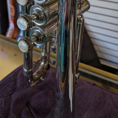 Buescher Cornet - Silver with Gold Wash Bell | Reverb