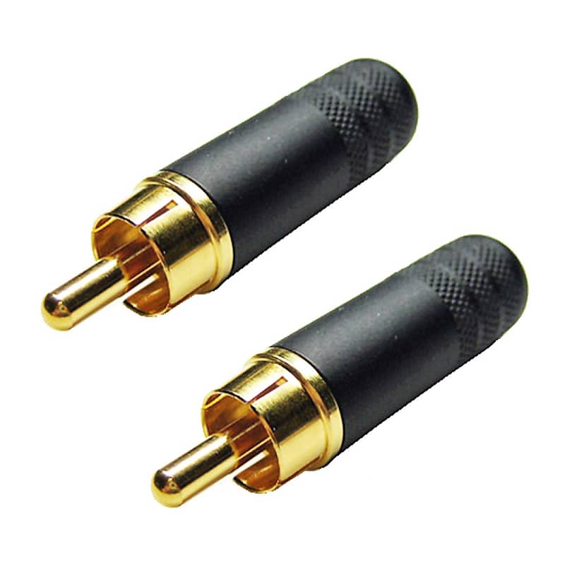 Switchcraft 3502ABAU Male RCA/Phono Plugs - Black / Gold - 2 | Reverb