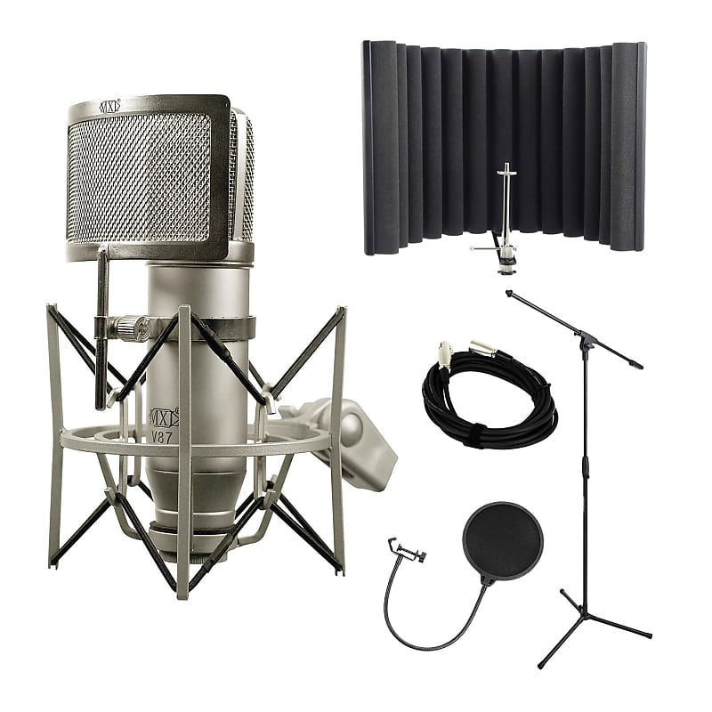 MXL V87 Condenser Microphone Bundle with RF-X, Pop Filter, | Reverb