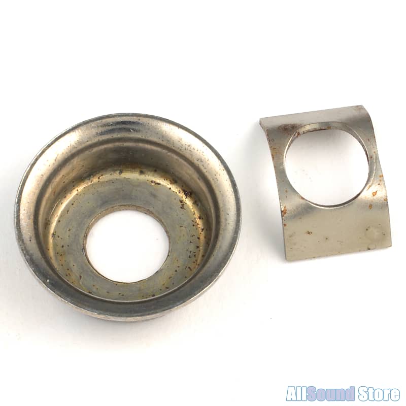 RELIC AGED CHROME Jack Plate Cup w/ Retainer Clip for Fender® | Reverb