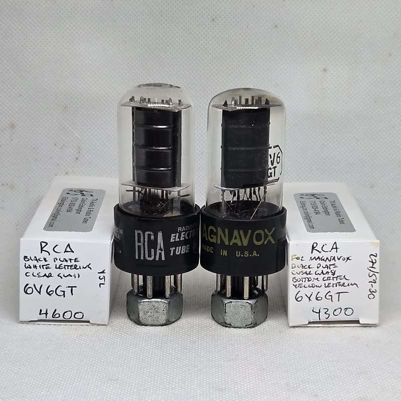 RCA 6V6 Clear Glass Black Plate Matched (6.5%) Pair NOS 6V6GT | Reverb
