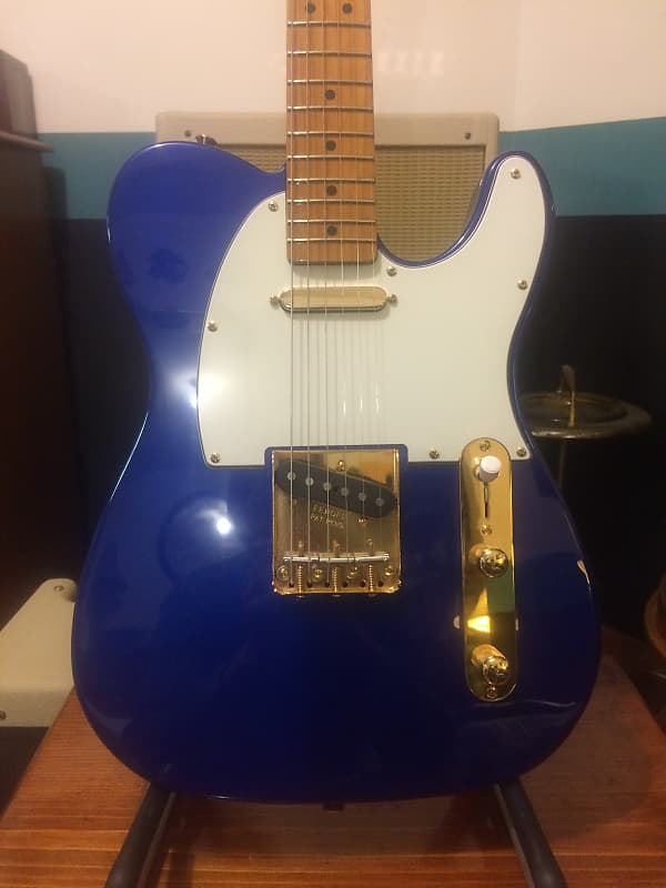 Fender Telecaster/Tele Metallic Blue Gold Hdw. P/C Fender | Reverb
