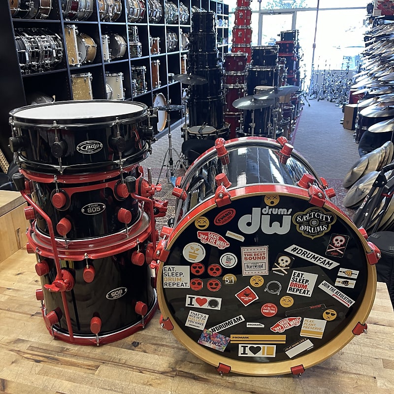 Used - PDP 12/14/20/14 805 Series Shell Kit Black w/ Red | Reverb