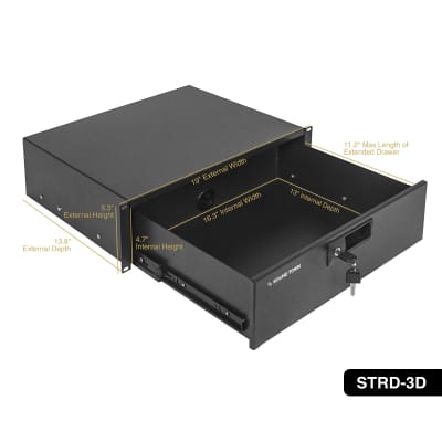 STRD-3D | 19" 3U Locking Rack Mount Sliding Drawer, w/ | Reverb