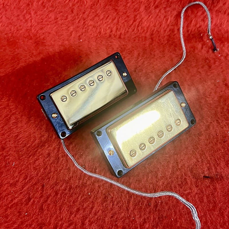 Gibson Custombucker PAF pickups pair - Gold original | Reverb Canada