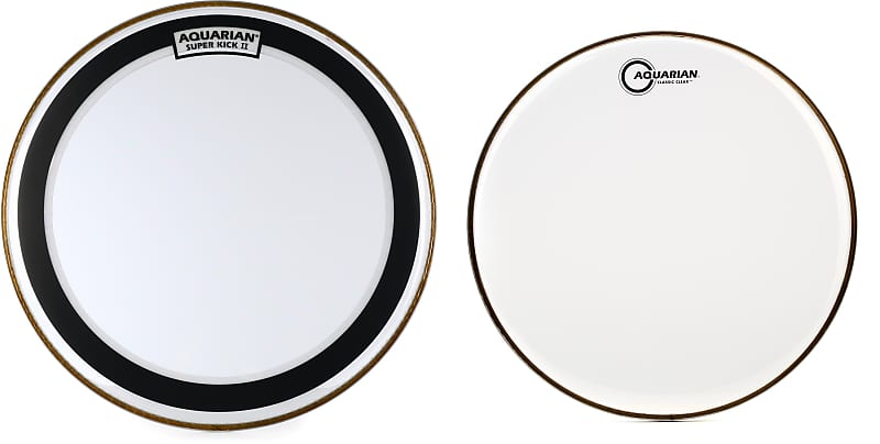 Aquarian Superkick II Clear Bass Drumhead - 18 inch Bundle | Reverb