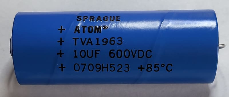 TVA1963 Sprague “ATOM” Electrolytic Capacitors 10 µF 600 VDC, | Reverb