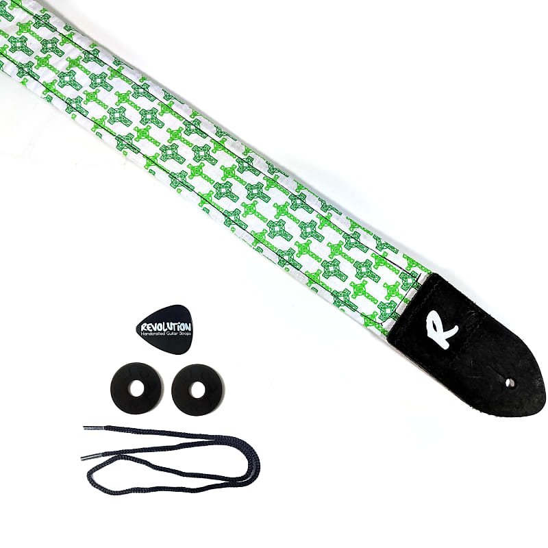 Celtic Cross Guitar Strap - Irish Cross - Gold and Green | Reverb