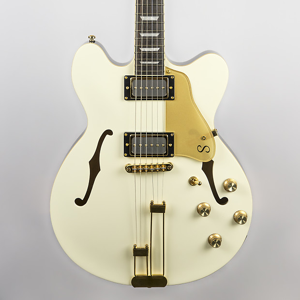 Sublime Chieftain Deluxe Semi-Hollow Body Guitar in Tux White | Reverb