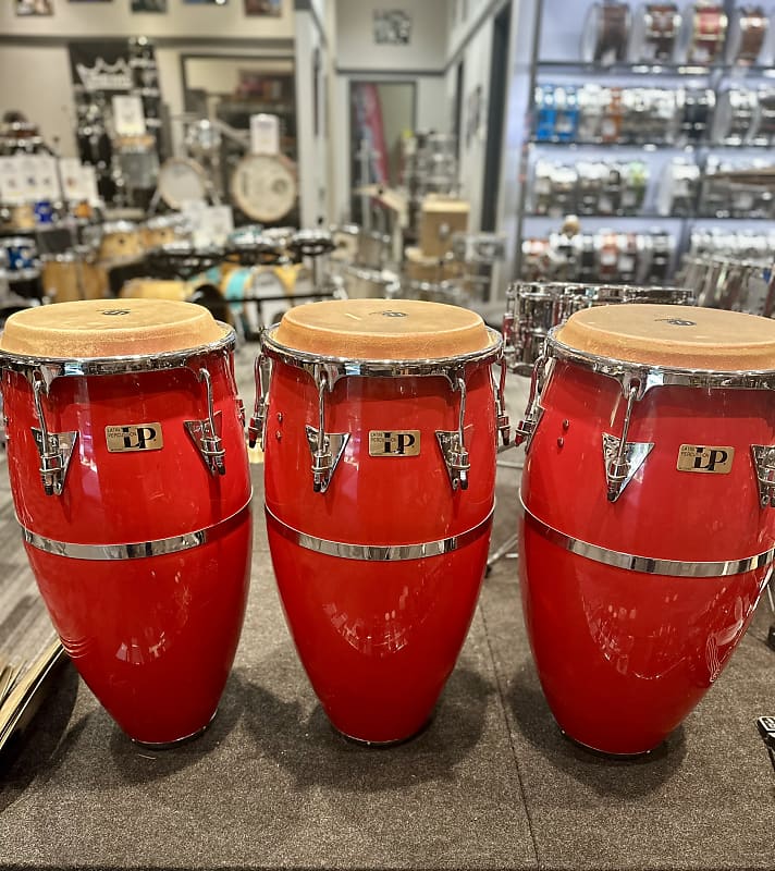 LP-1993 Carlos "Patato" Valdez Fiberglass Conga Set, Red w/ | Reverb