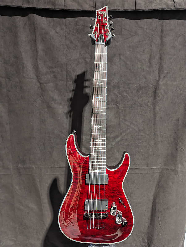 Schecter Hellraiser C-7 Black Cherry 7-String Electric Guitar | Reverb