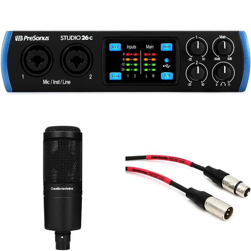 PreSonus Studio 26c and Audio-Technica AT2020 USB-C Recording | Reverb