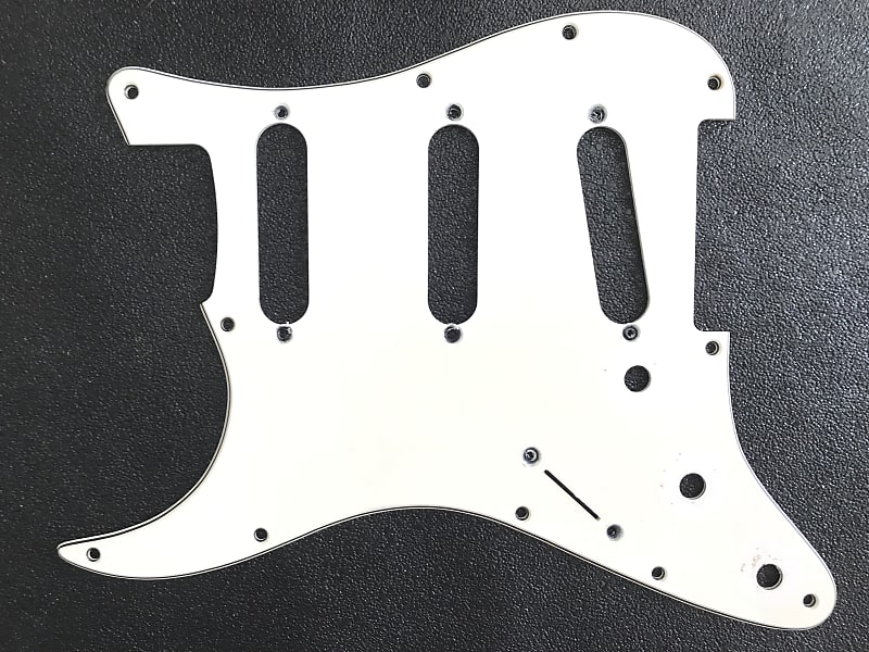 Fender Stratocaster pickguard Left Handed 82-84 white nice | Reverb