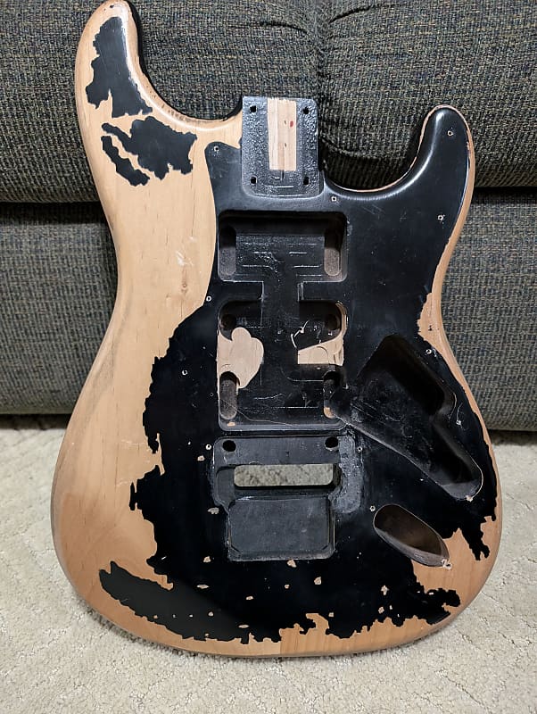 Allen Eden Reliced Strat Body Black | Reverb