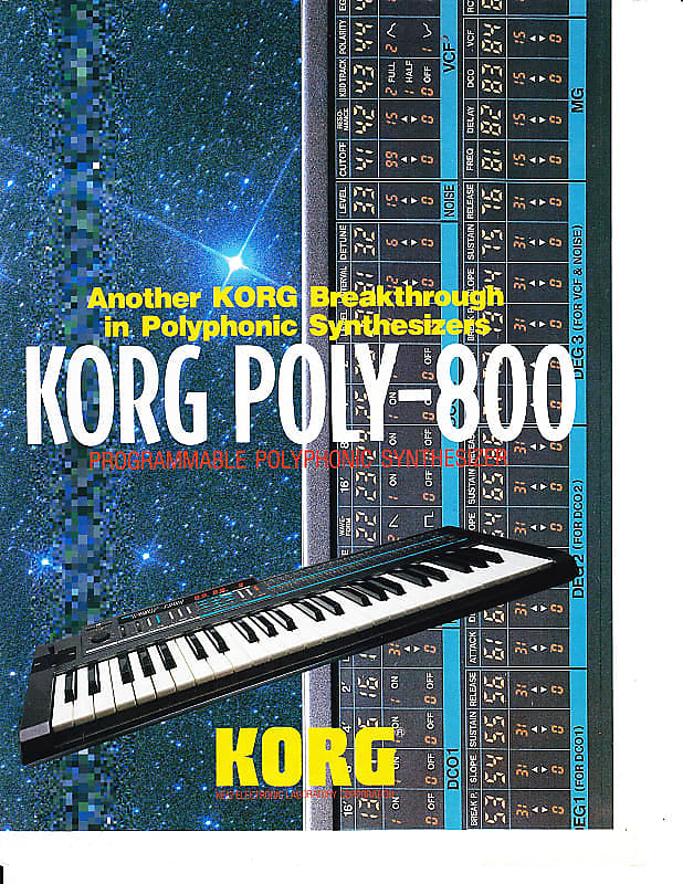 Korg- Poly-800, catalog/poster, 1984 | Reverb