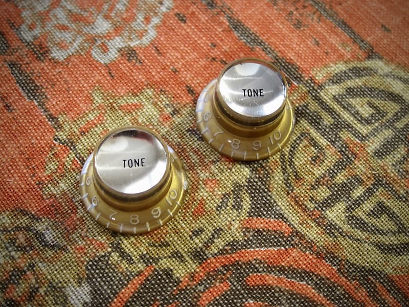 (2) 1962-1968 Gibson Tone Knobs Gold Reflector Tone | Reverb Canada