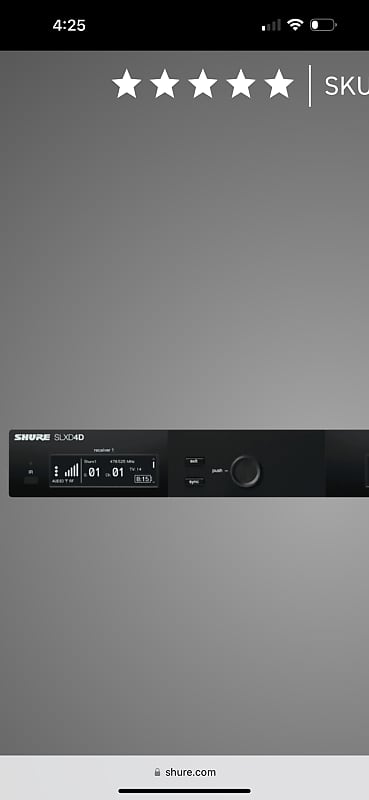 Shure Shure SLXD4D Dual-Channel Digital Wireless Receiver H55 | Reverb