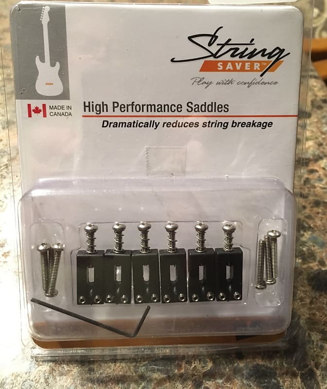 GraphTech Strat (2 1/16" Spacing) String Saver Saddle Black | Reverb