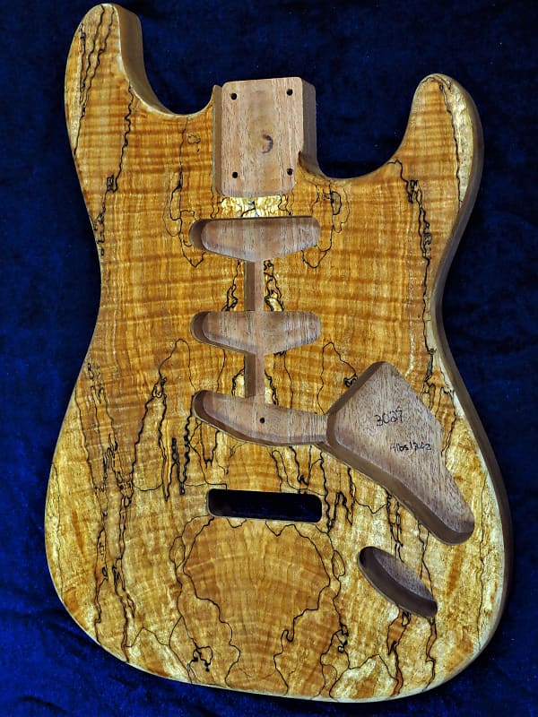 Highly Spalted Maple Top / Mahogany Strat Style body - | Reverb