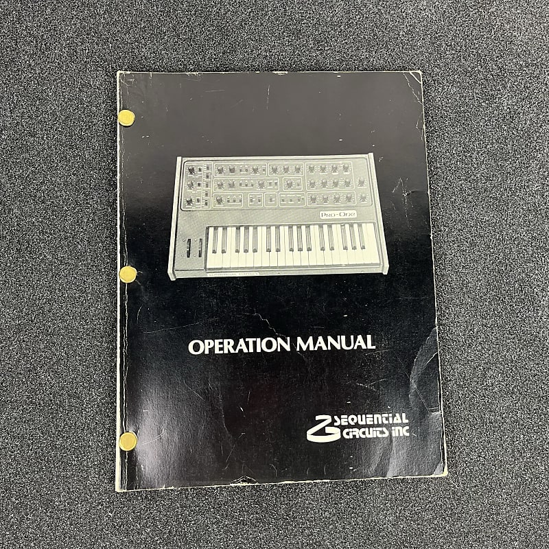 Sequential Pro-One Operation Manual (Original) | Reverb