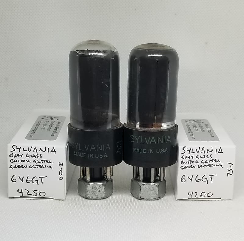 Sylvania 6V6GT Gray Glass Almost Perfectly Matched (1.1%) | Reverb