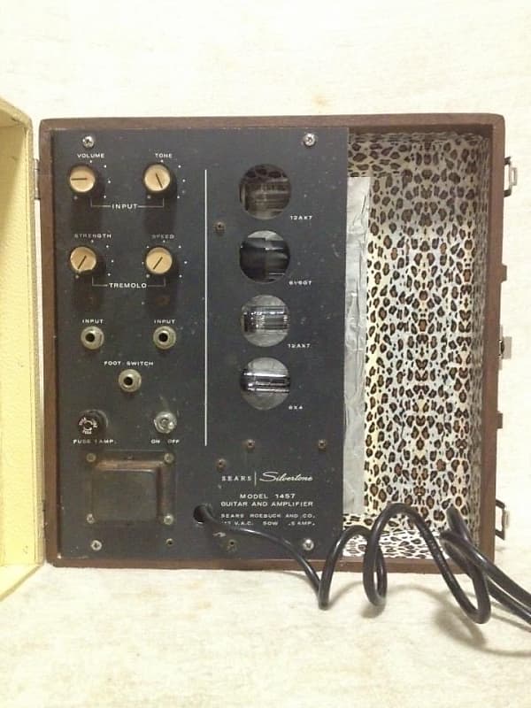 Vintage 1960’s Silvertone 1457 Amp in Case Tremolo Tube Amp | Reverb