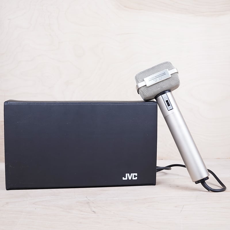 JVC M-201 Stereo Condenser Microphone 1980s Silver Vintage | Reverb