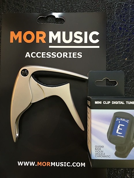 Silver Capo & Clip On Tuner set | Reverb