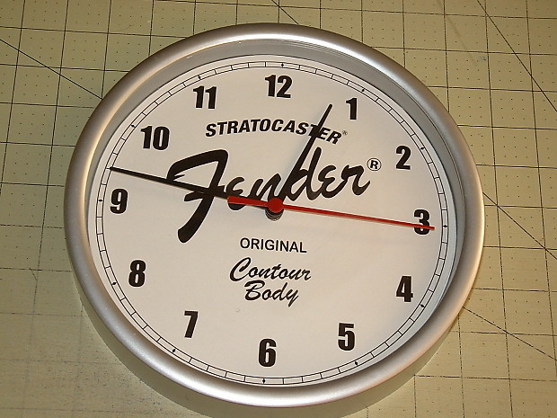 Fender studio wall clock silver | Reverb