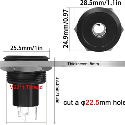 6.35mm Threaded Fixing Solder Adapter TRS 1/4 Female to | Reverb