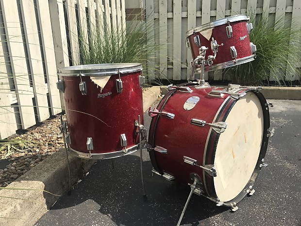 Rogers Drum set Late 1950s Red sparkle | Reverb UK