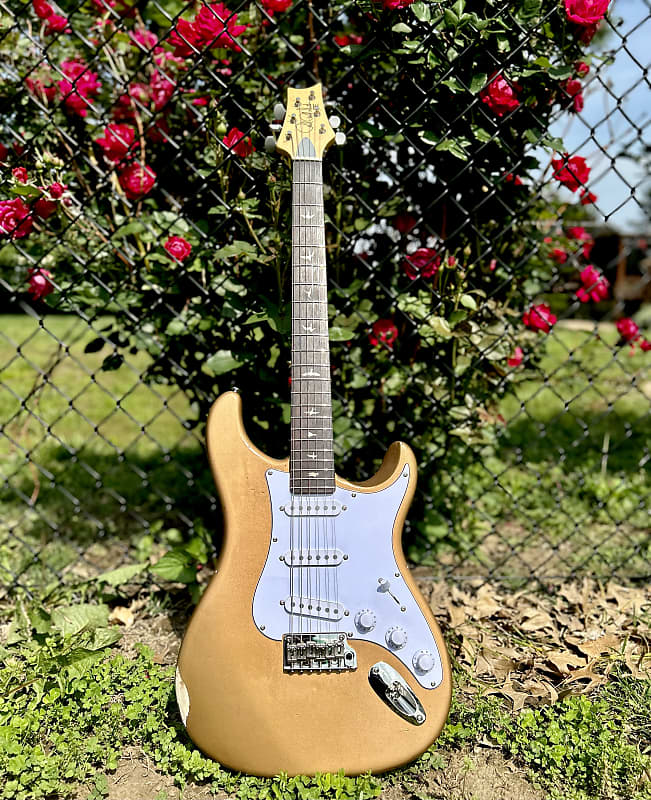 PRS SE Silver Sky Refinished In Reliced Firemist Gold | Reverb