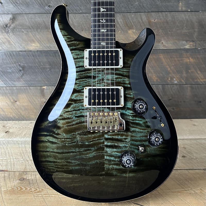 PRS Custom 24 Piezo 10 Top Custom Color - River Green | Reverb