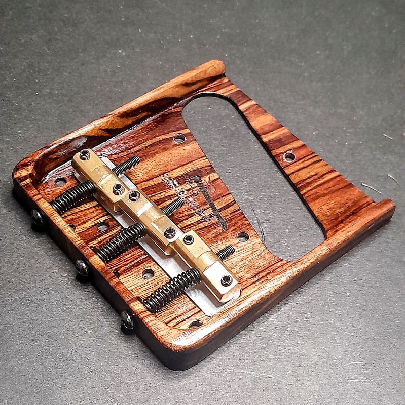 Hillbilly Guitars Custom Black Poisonwood Telecaster Bridge w | Reverb